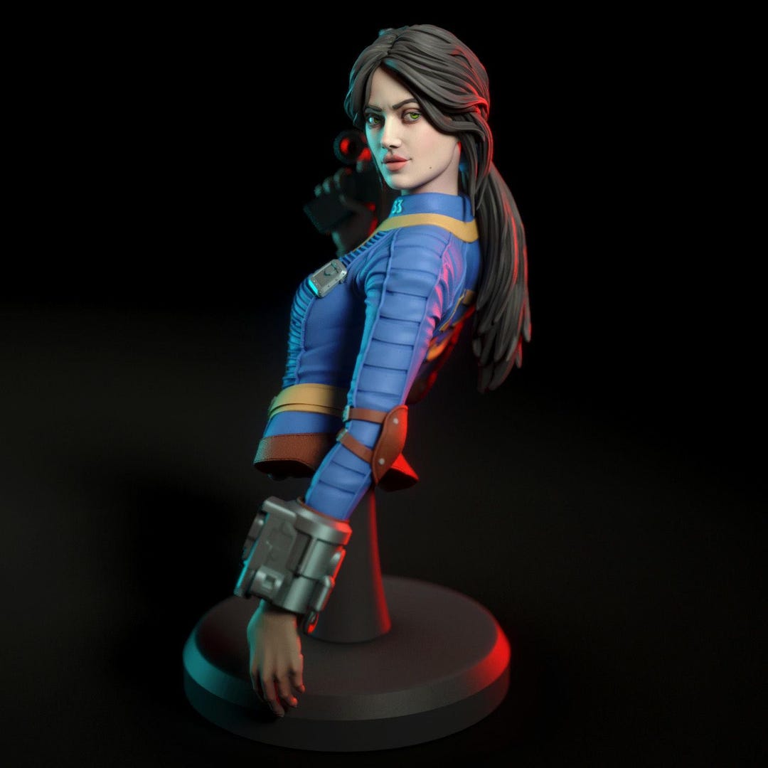 Lucy Fallout Bust Stl File 3D Printing, Gaming Stl 3D Model Design ...