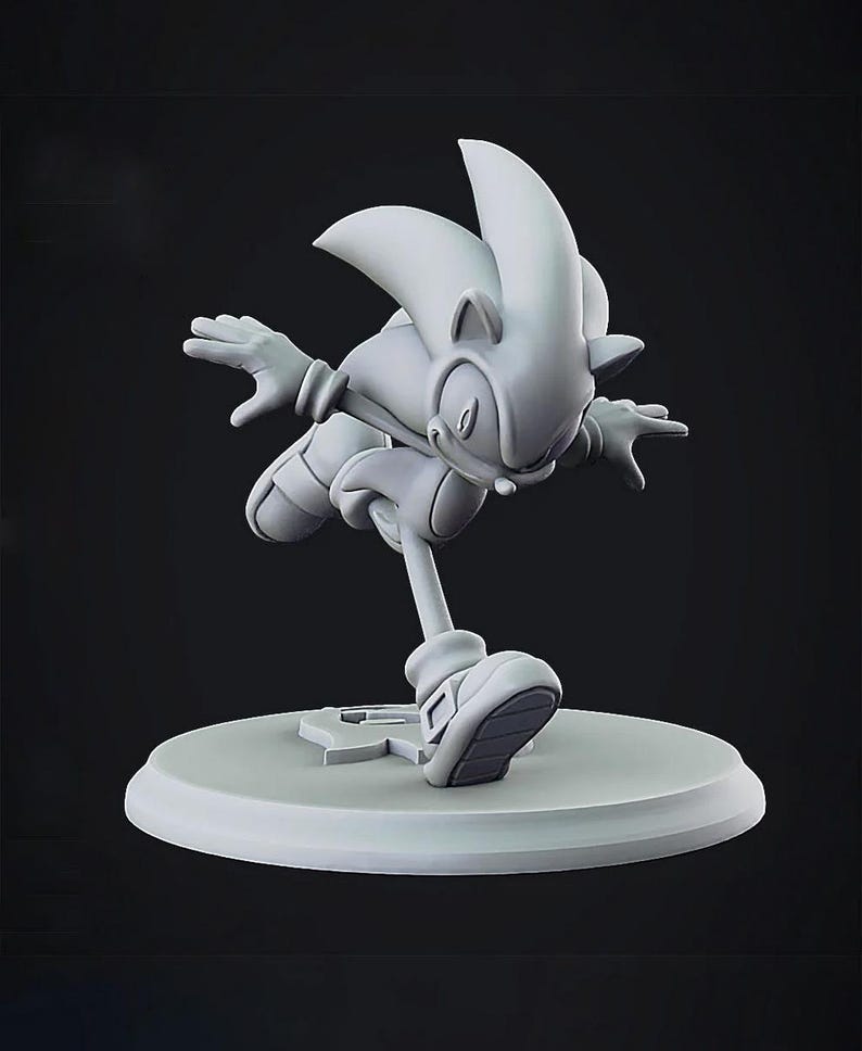 Sonic Bust , Stl File 3D Printing, Sonic Stl 3D Model Design, Statue ...