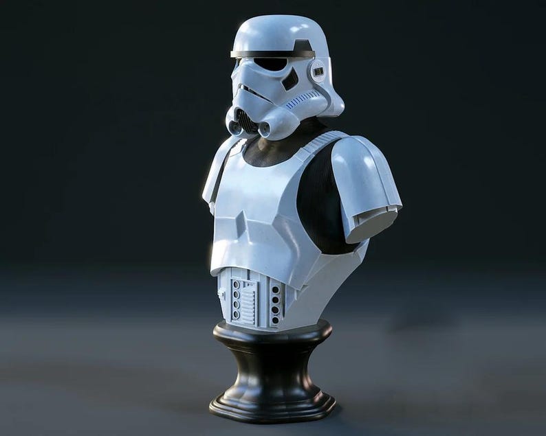 Stormtrooper Bust , Stl File 3D Printing, Star Wars Stl 3D Model Design ...