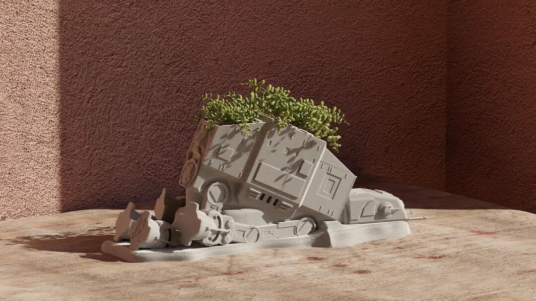 AT-AT Planter 3D Printable STL Star Wars-inspired Sci-fi Decor, Planet ...