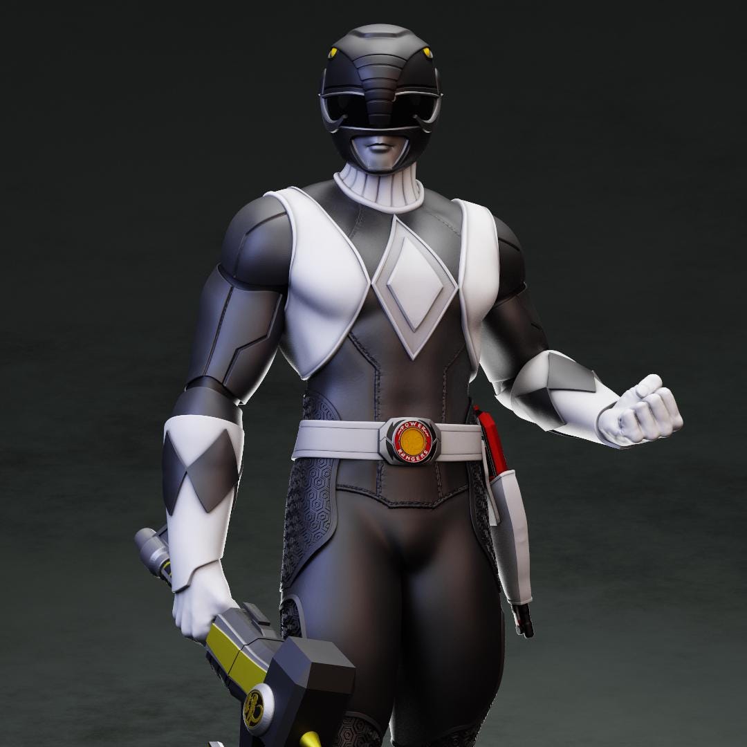 Black Ranger Statue , Stl File 3D Printing, Power Ranger Stl 3D Model ...