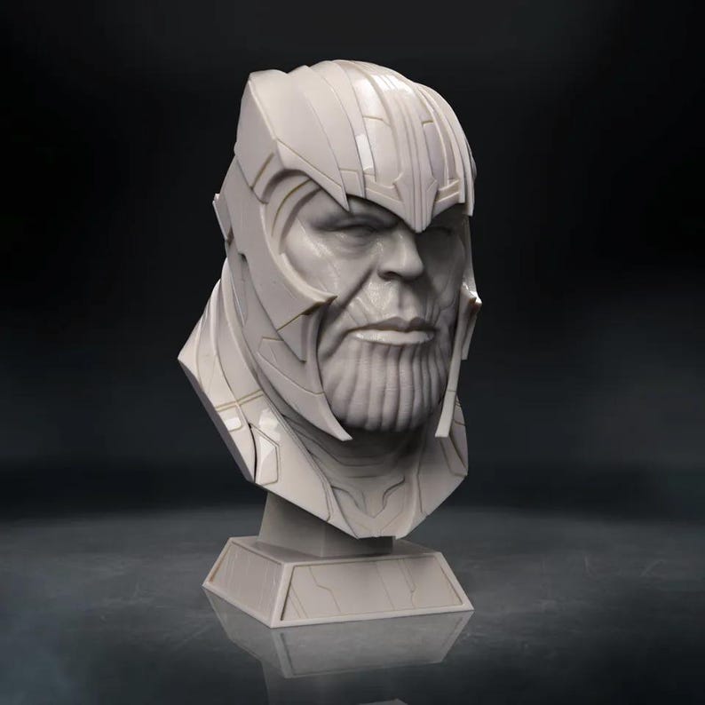 Thanos Bust , Stl File 3D Printing, Marvel Stl 3D Model Design, Statue ...