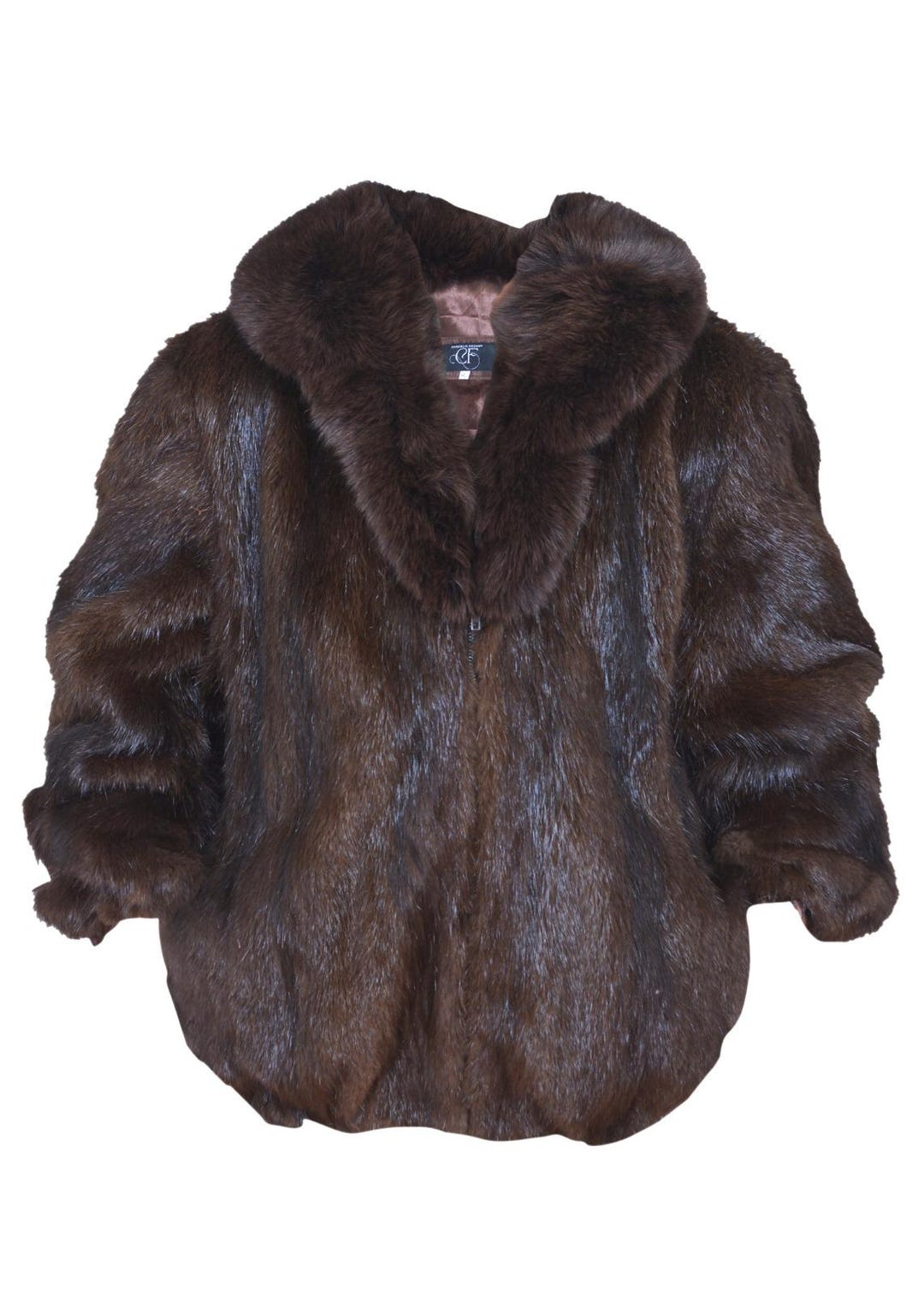 New Nutria Fur Jacket Coat Real Fox Fur Shawl Collar All Sizes - Etsy