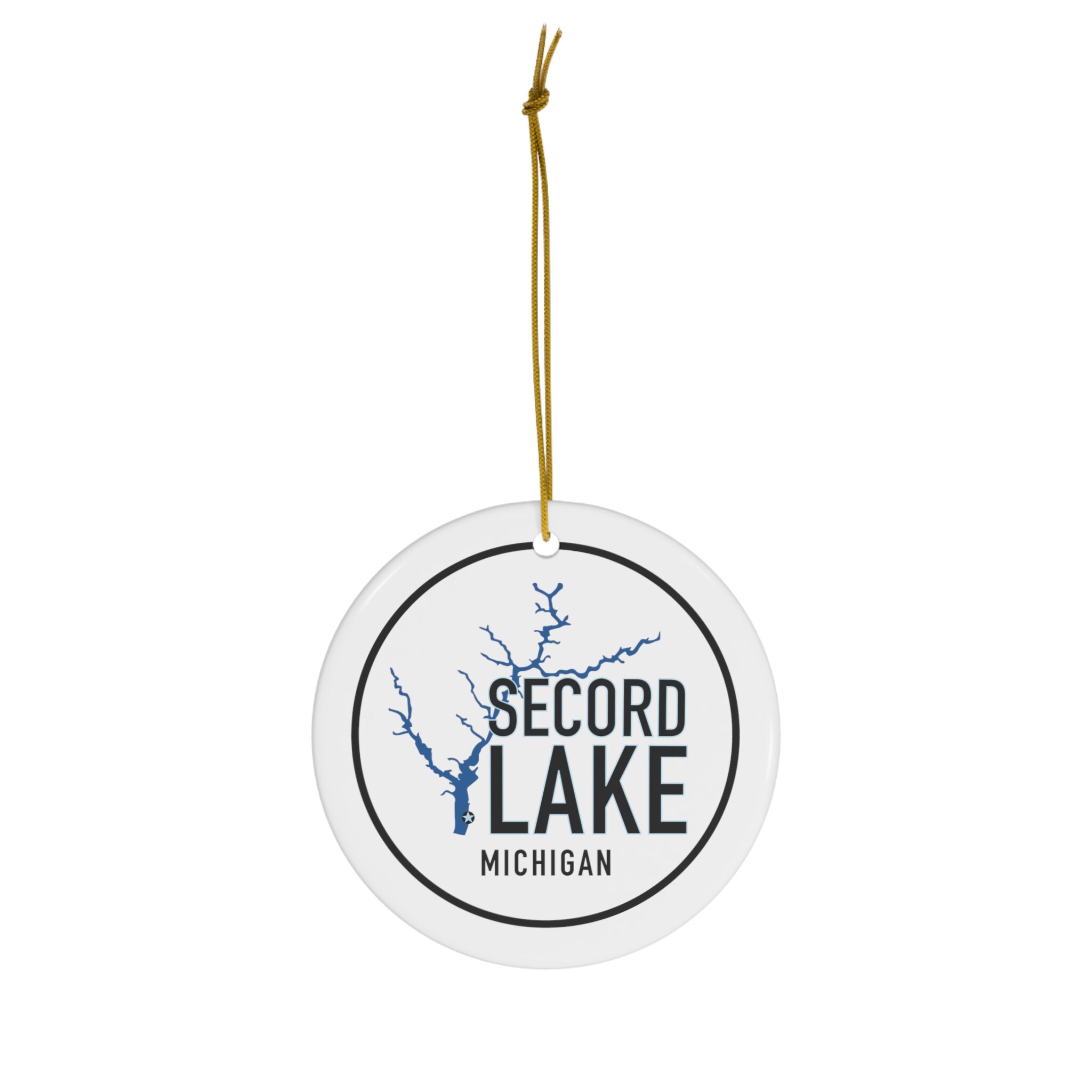 Custom Secord Lake, Michigan Ceramic Ornament, 4 Shapes - Custom Star ...