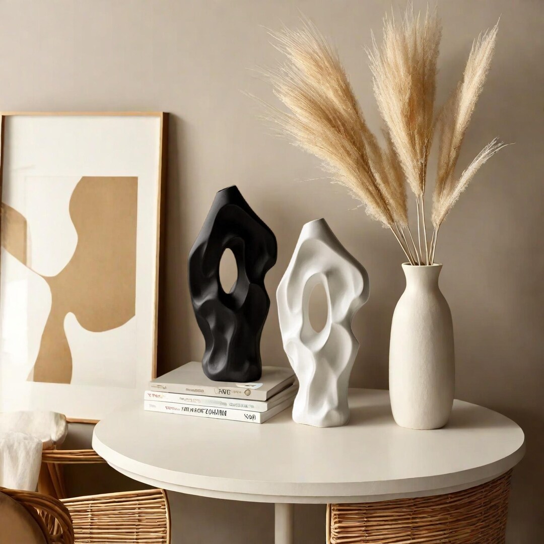 Abstract Irregular Ceramic Vase Modern Ceramic Art Decor Minimalist ...