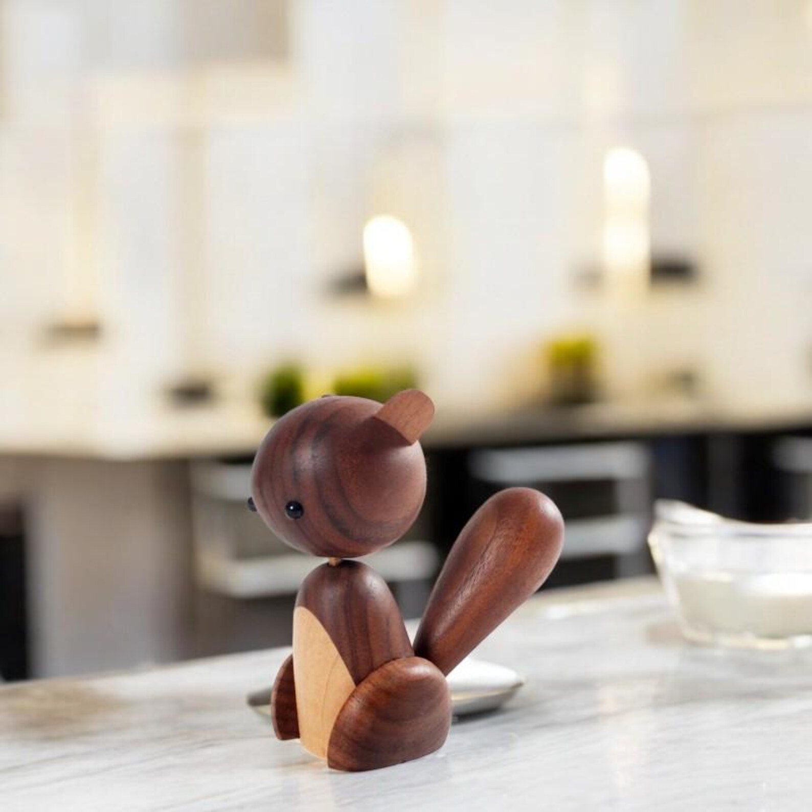 Wooden Squirrel Handcrafted Ornament Scandinavian Danish Walnut Solid ...