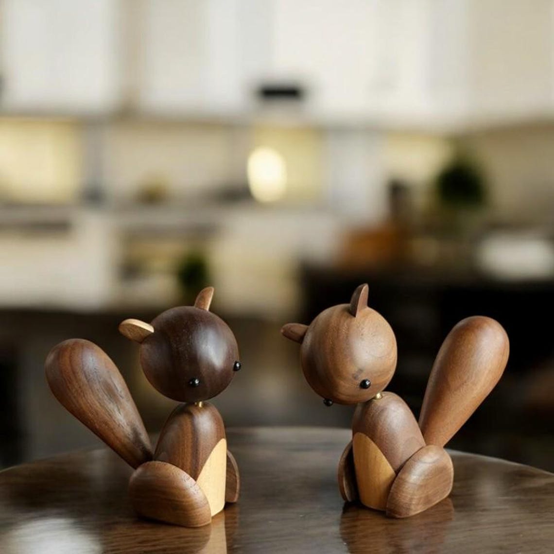 Wooden Squirrel Handcrafted Ornament Scandinavian Danish Walnut Solid ...