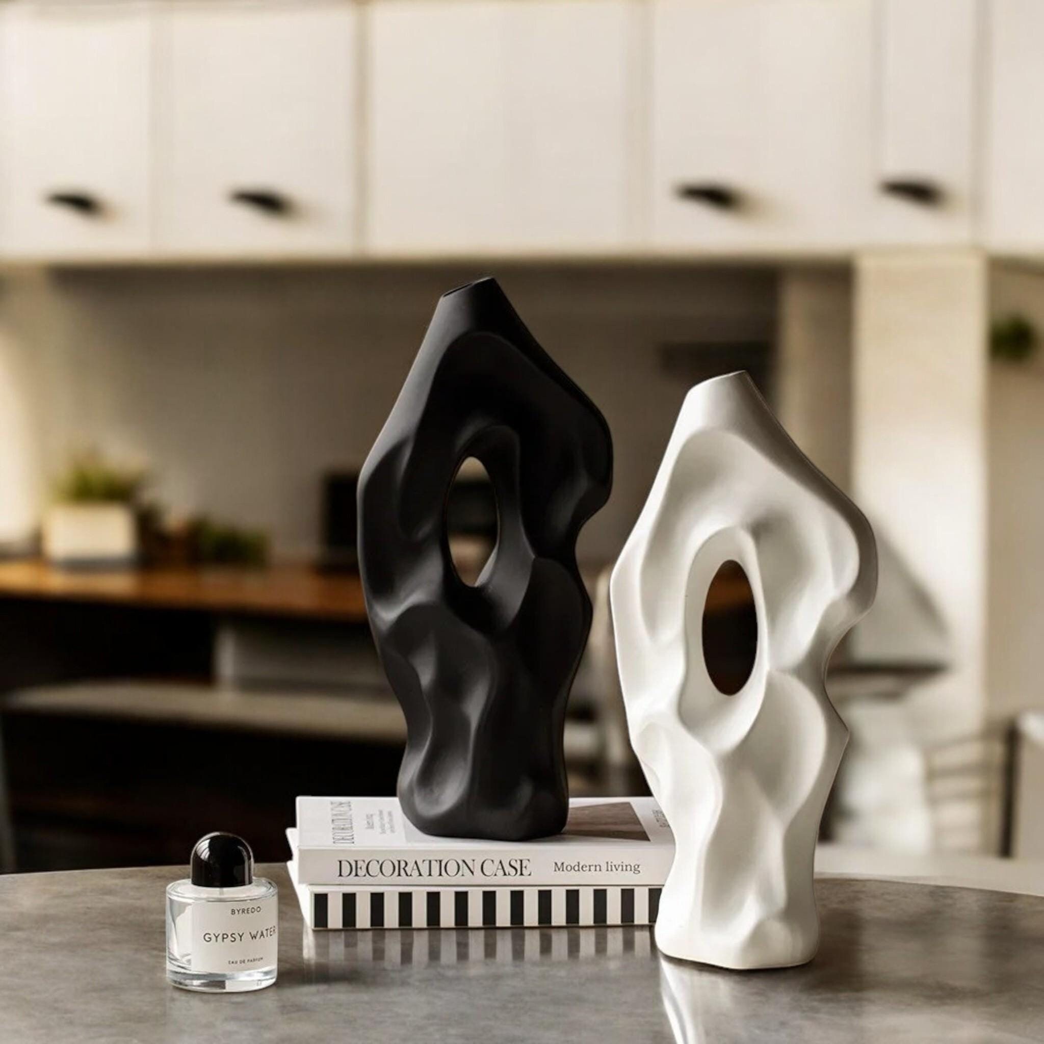 Abstract Irregular Ceramic Vase Modern Ceramic Art Decor Minimalist ...