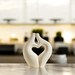 Ceramic Couple Heart Vase Lover Figurine Abstract Home Living Room ...