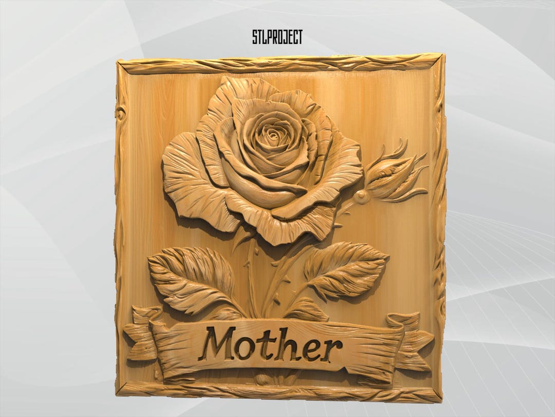 Mother Rose STL for CNC | CNC Router | 3D Print | Wood Carving ...