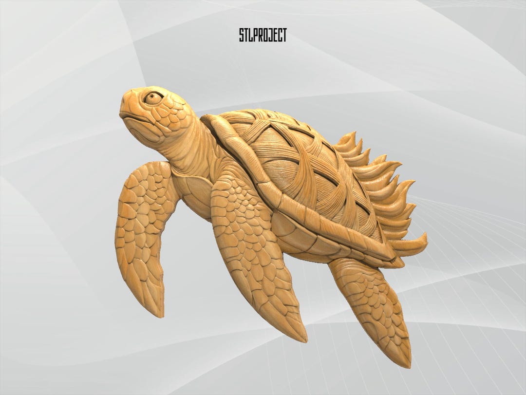 Turtle STL for CNC | CNC Router | 3D Print | Wood Carving | Depth Map ...