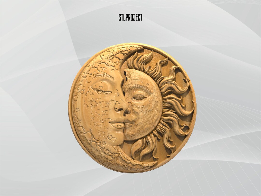Sun Moon STL for CNC CNC Router 3D Print Wood Carving Depth Map ...