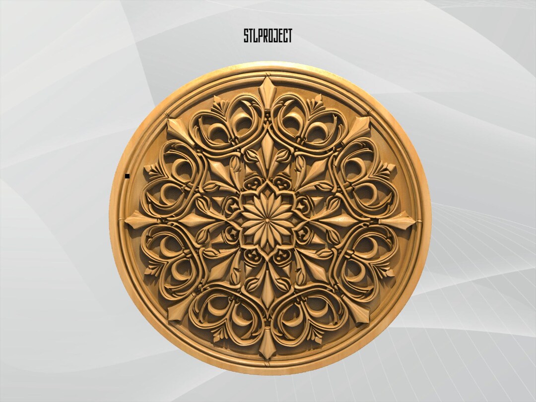 Mandala STL for CNC CNC Router 3D Print Wood Carving Depth Map ...