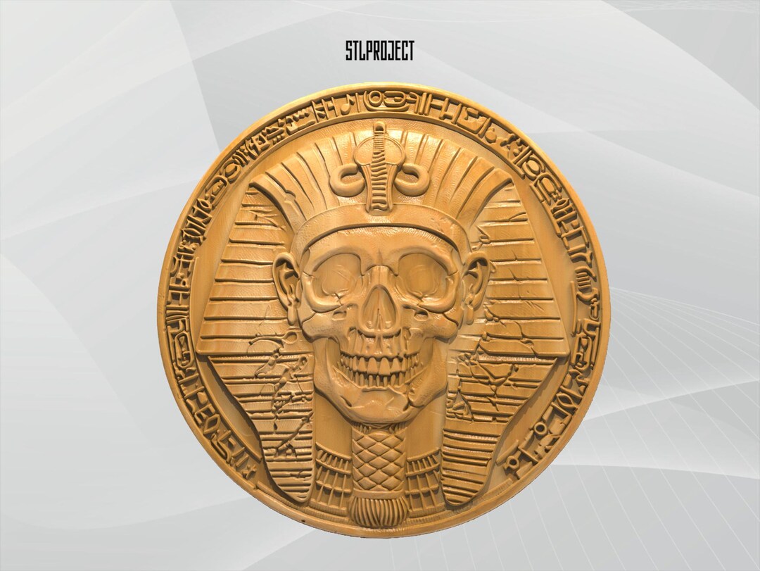 Egypt Coin STL for CNC CNC Router 3D Print Wood Carving Depth Map ...