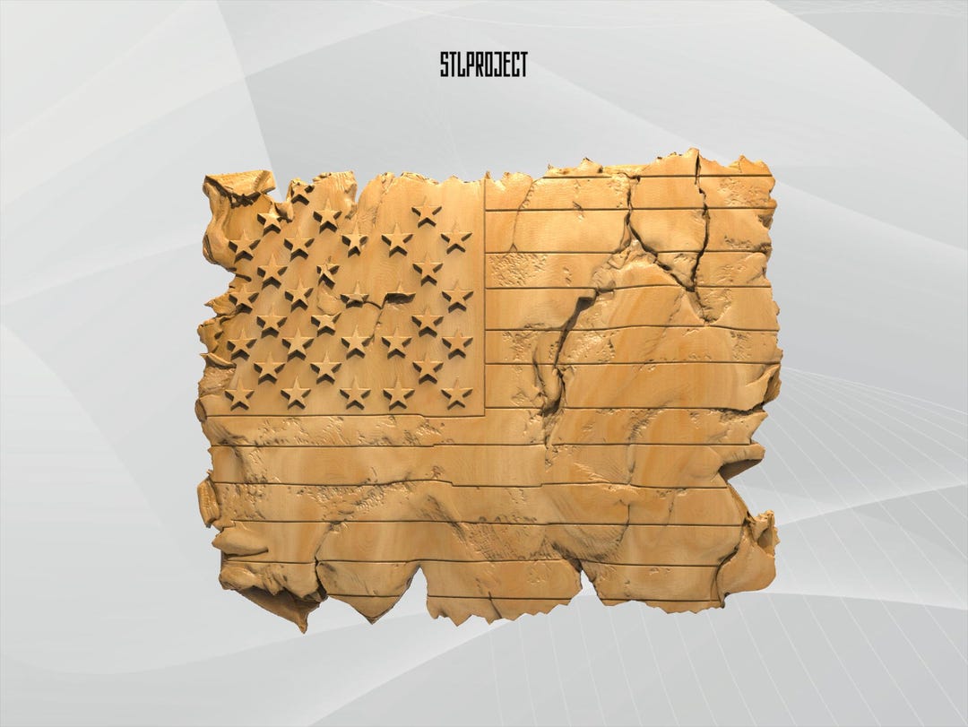 American Flag STL for CNC | CNC Router | 3D Print | Wood Carving ...