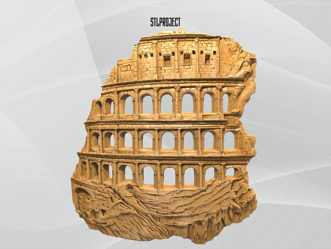 Rome Colosseum 3D STL Relief Design - Ideal for CNC Router and 3D ...