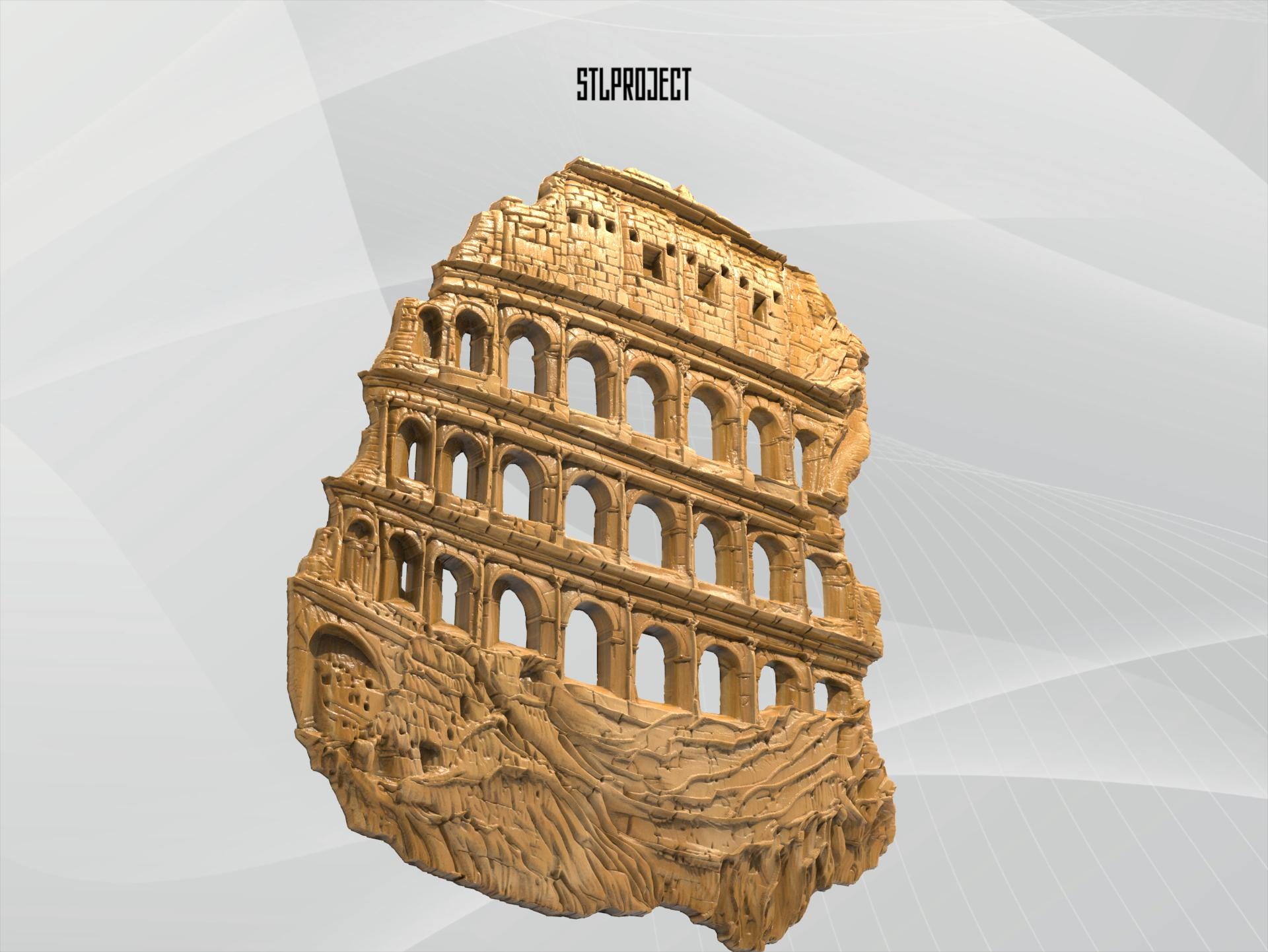 Rome Colosseum 3D STL Relief Design - Ideal for CNC Router and 3D ...