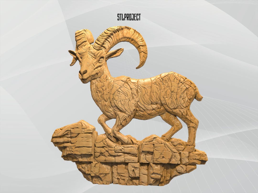 Goat 3D STL Relief Design - Ideal for CNC Router and 3D Printing ...