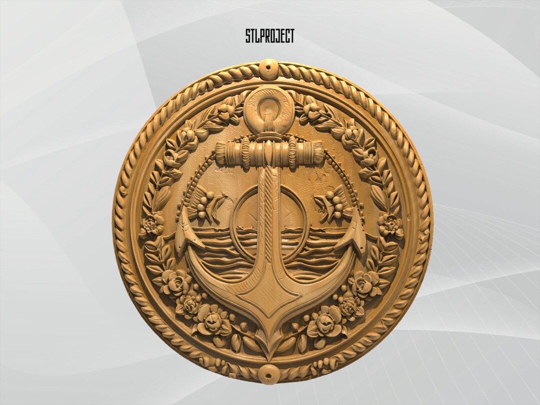Anchor 3D STL Relief Design - Ideal for CNC Router and 3D Printing ...