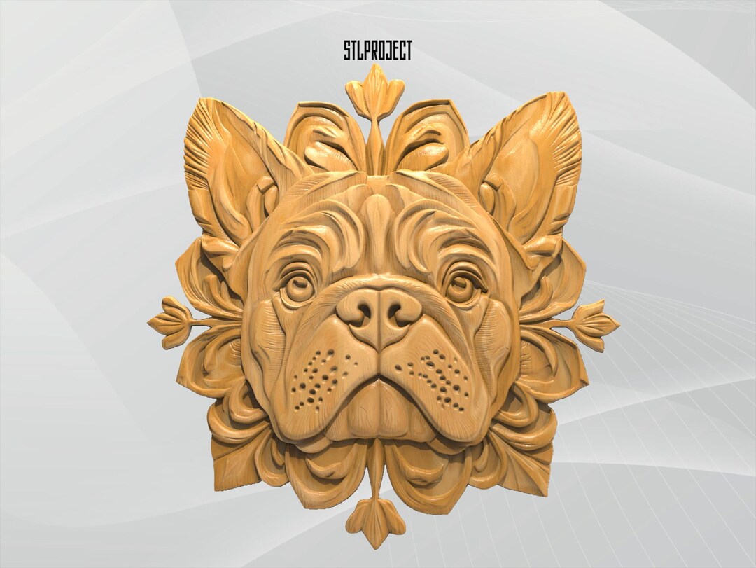 English Bulldog 3D STL Relief Design - Ideal for CNC Router and 3D ...