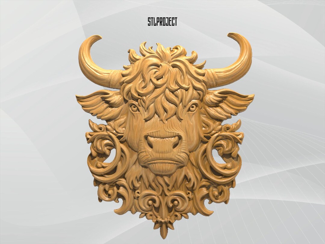 Cow STL for CNC | CNC Router | 3D Print | Wood Carving | Depth Map ...