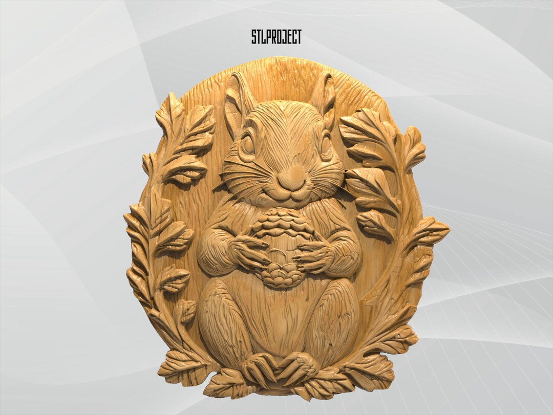 Squirrel 3D STL Relief Design - Ideal for CNC Router and 3D Printing ...