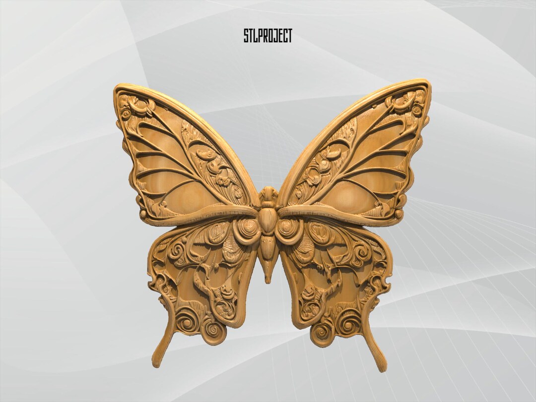 Butterfly STL for CNC | CNC Router | 3D Print | Wood Carving ...