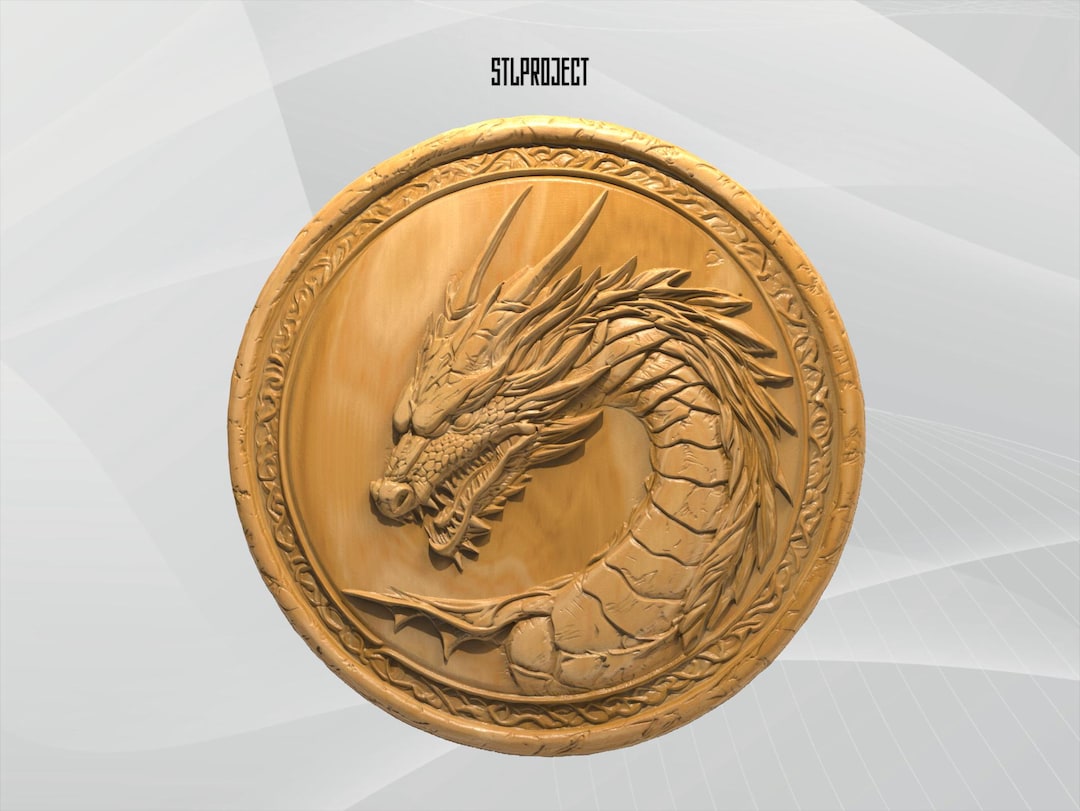 Dragon STL for CNC | CNC Router | 3D Print | Wood Carving | Heightmap ...