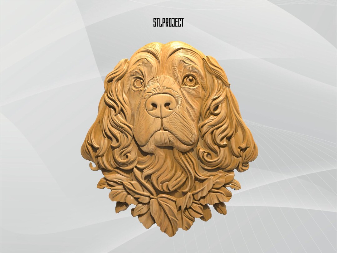 Cocker Spaniel 3D STL Relief Design - Ideal for CNC Router and 3D ...