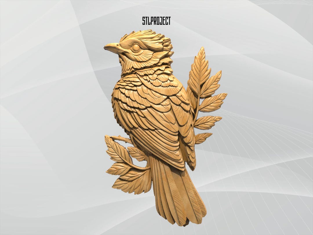 Bird STL for CNC CNC Router 3D Print Wood Carving Depth Map Heightmap ...