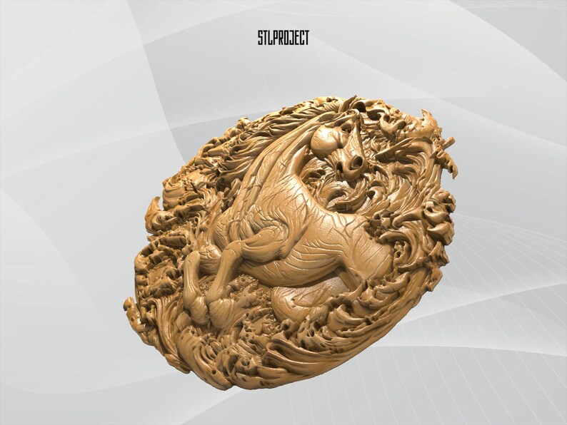 Horse Jump 3D STL Relief Design - Ideal for CNC Router and 3D Printing ...