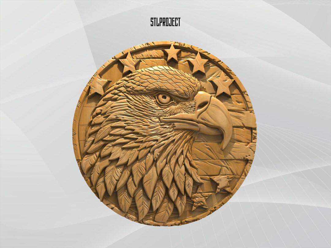 Eagle STL for CNC | CNC Router | 3D Print | Wood Carving | Depth Map ...