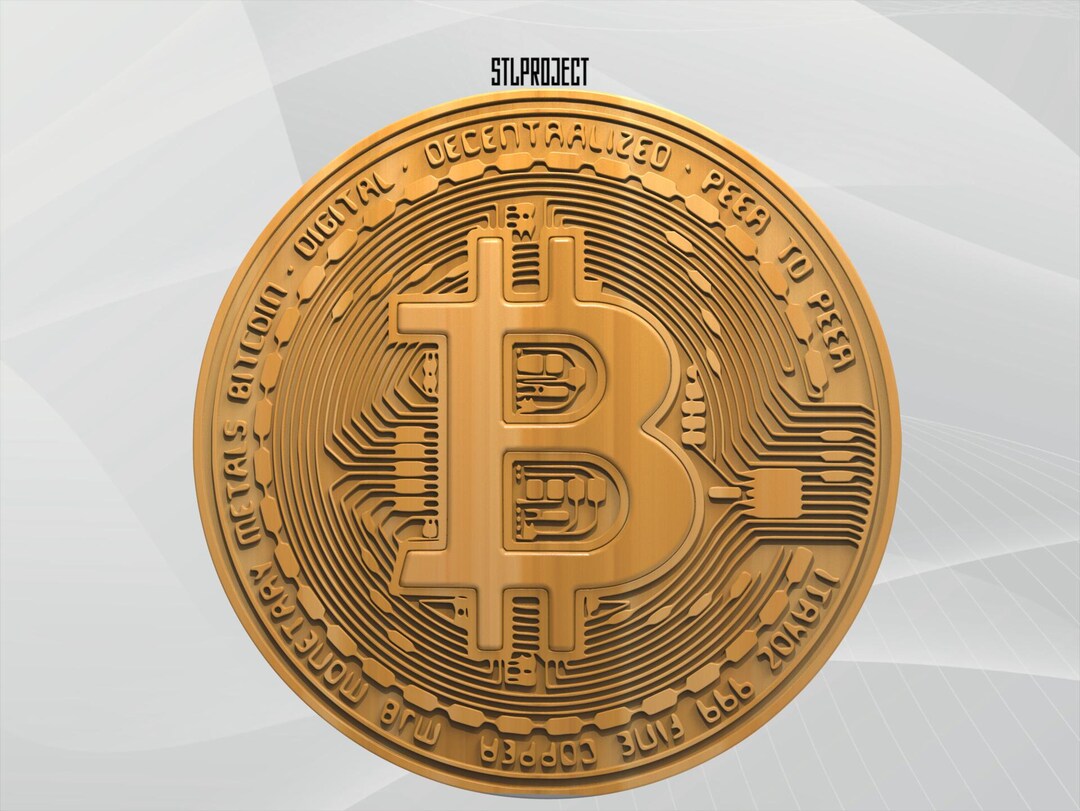 Bitcoin STL for CNC | CNC Router | 3D Print | Wood Carving | Depth Map ...