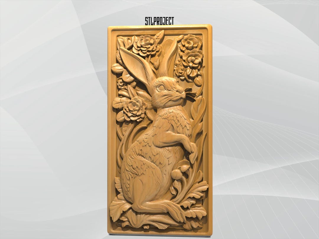 Bunny STL for CNC CNC Router 3D Print Wood Carving Depth Map Heightmap ...