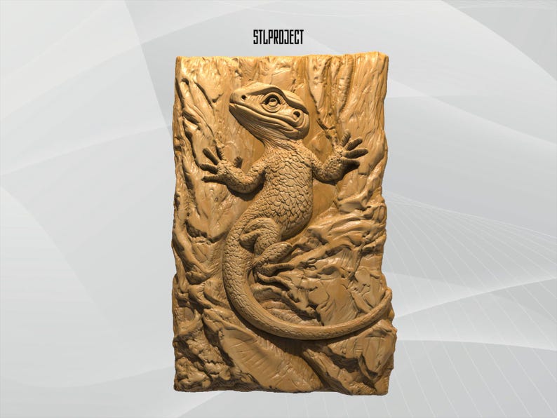 Lizard 3D STL Relief Design - Ideal for CNC Router and 3D Printing ...