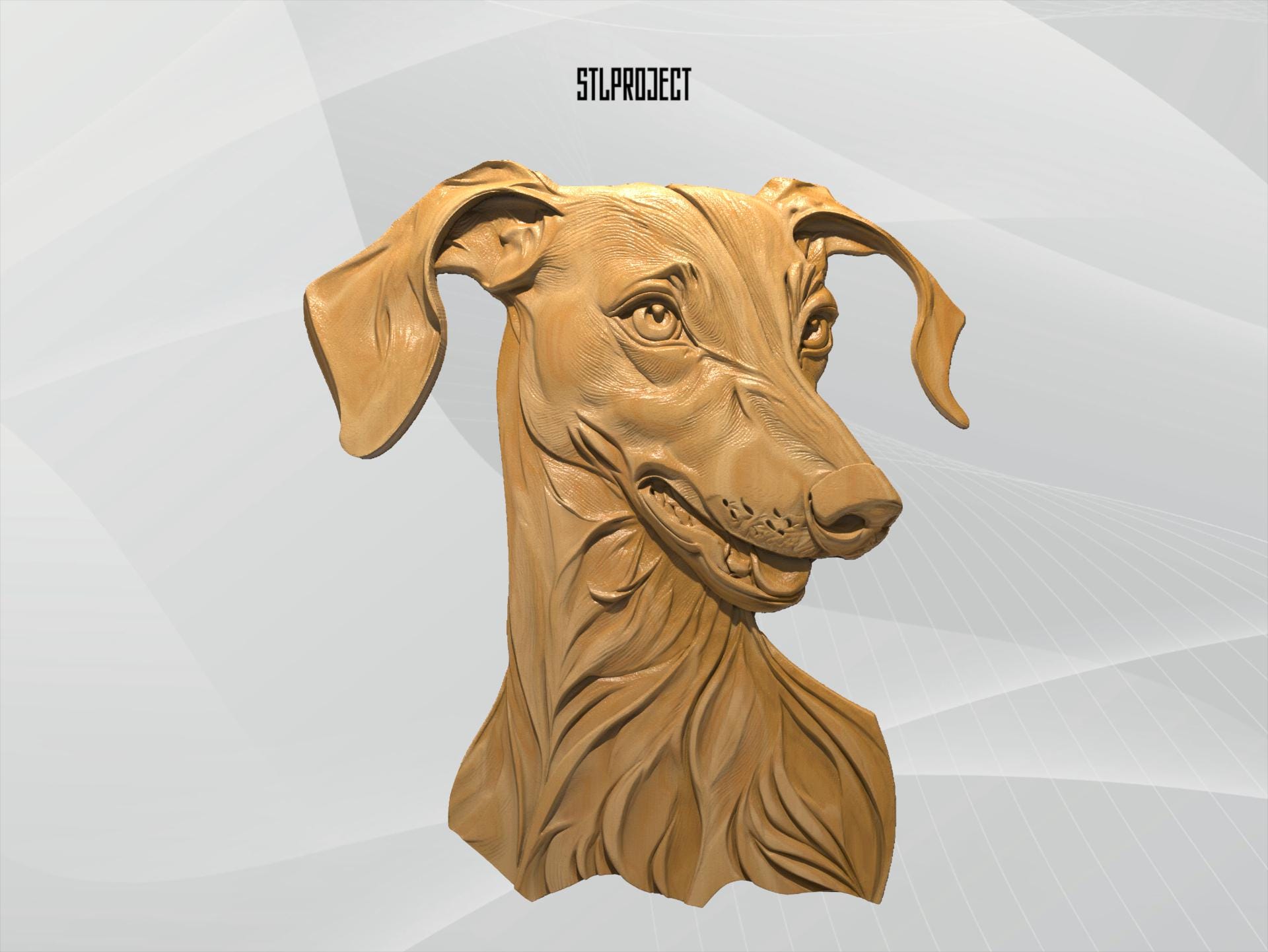 Whippet STL for CNC | CNC Router | 3D Print | Wood Carving | Heightmap ...
