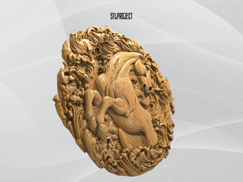 Horse Jump 3D STL Relief Design - Ideal for CNC Router and 3D Printing ...
