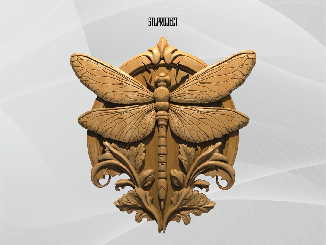 Dragonfly STL for CNC CNC Router 3D Print Wood Carving Depth Map ...