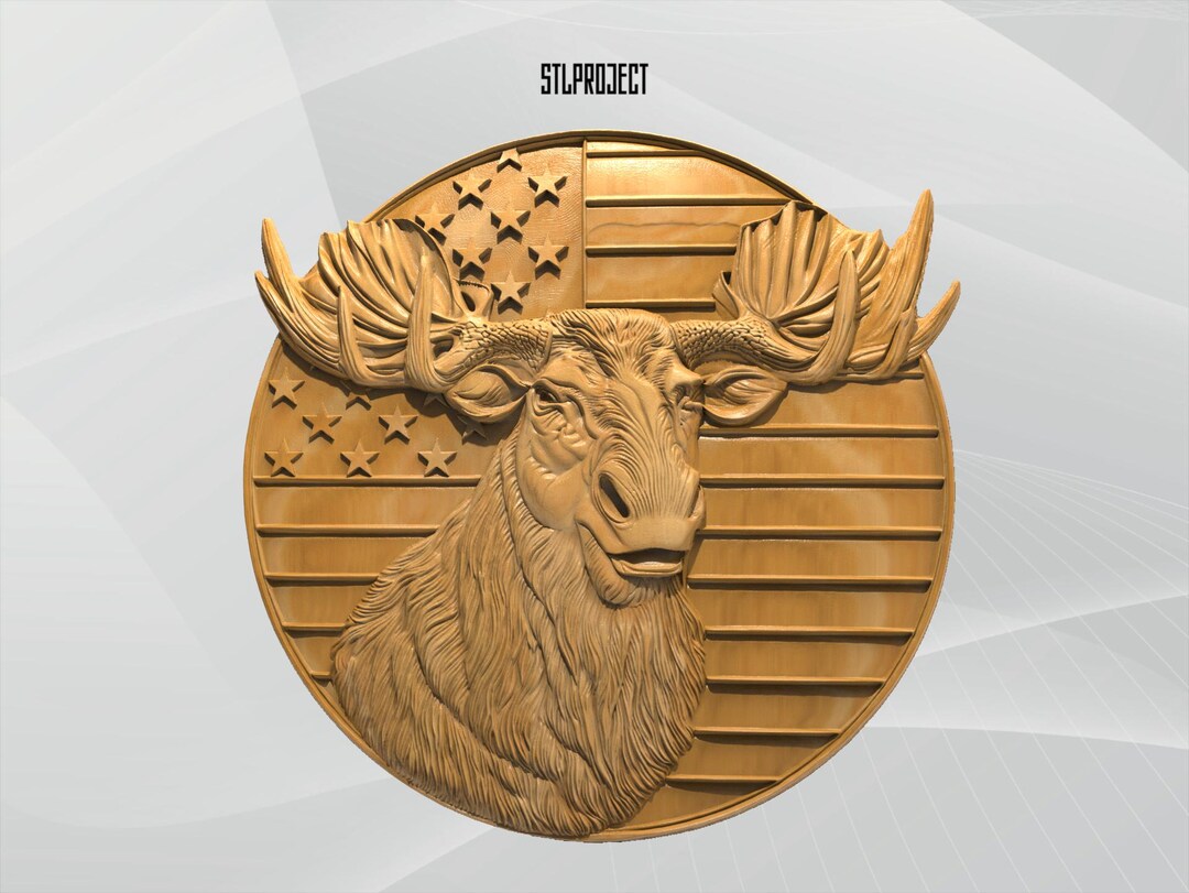 Moose STL for CNC CNC Router 3D Print Wood Carving Depth Map Heightmap ...