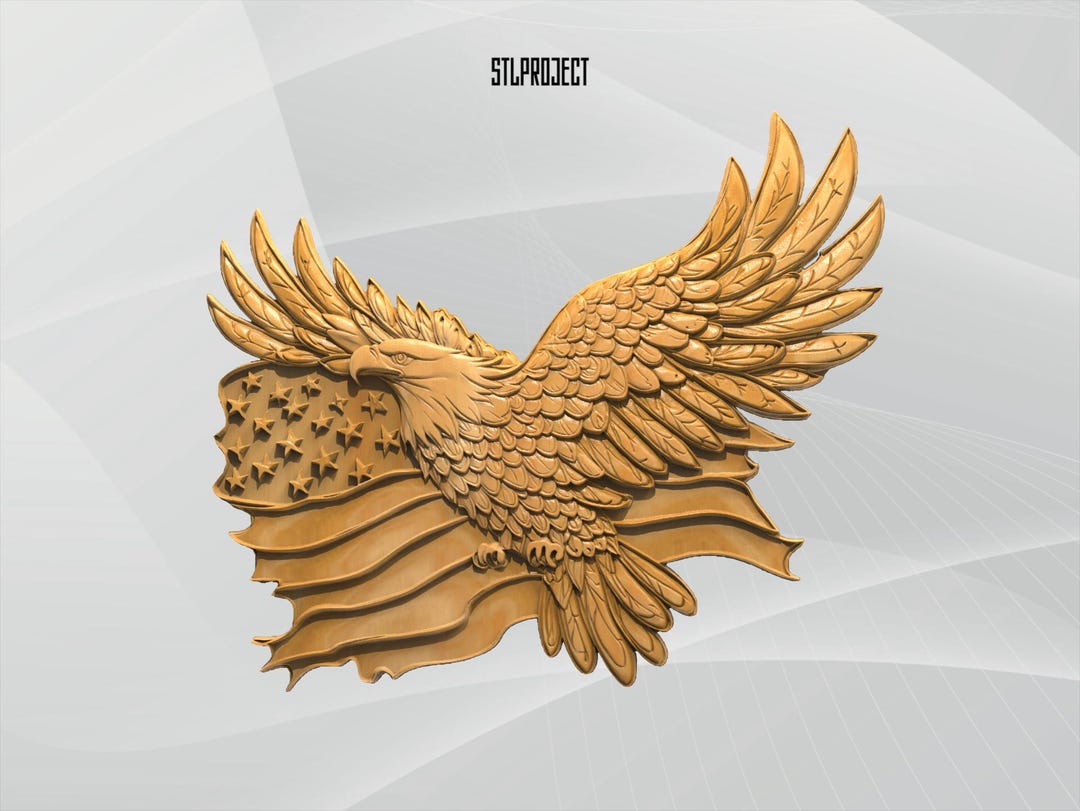 Eagle STL for CNC CNC Router 3D Print Wood Carving Depth Map Heightmap ...
