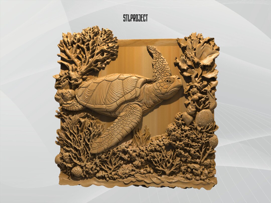 Turtle 3D STL Relief Design - Ideal for CNC Router and 3D Printing ...