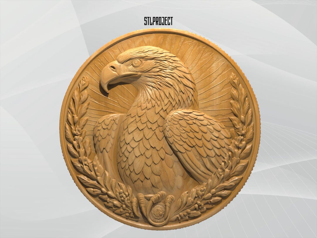 Eagle STL for CNC CNC Router 3D Print Wood Carving Depth Map Heightmap ...