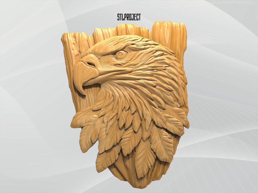 Eagle STL for CNC CNC Router 3D Print Wood Carving Depth Map Heightmap ...