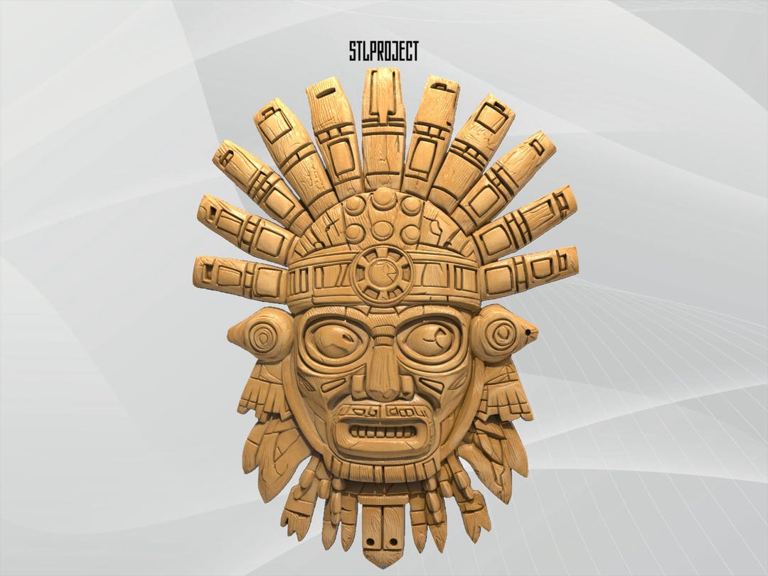 Aztec 3D STL Relief Design - Ideal for CNC Router and 3D Printing ...