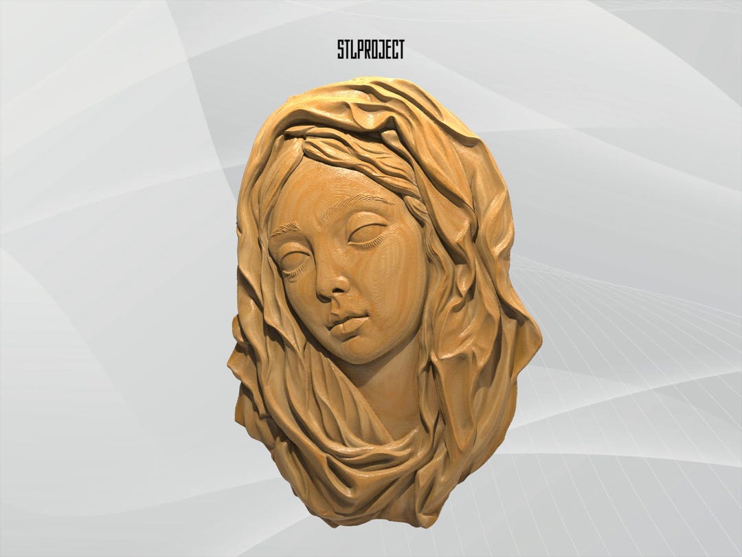 Saint Mary STL for CNC CNC Router 3D Print Wood Carving Depth Map ...
