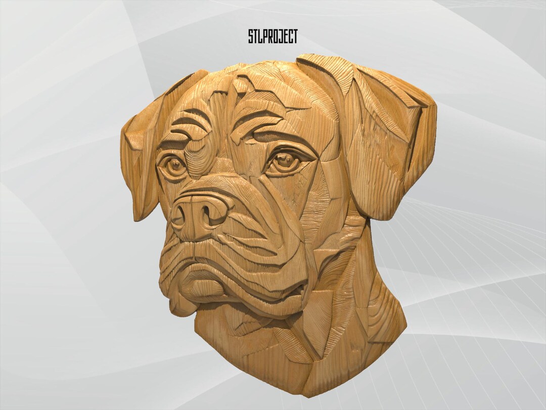 Boxer STL for CNC | CNC Router | 3D Print | Wood Carving | Heightmap ...