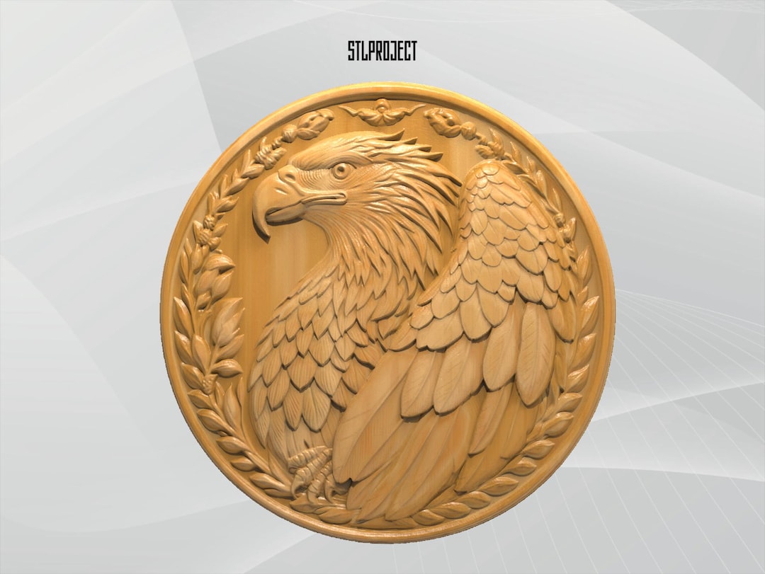 Eagle STL for CNC | CNC Router | 3D Print | Wood Carving | Depth Map ...