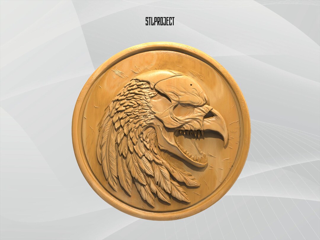 Crow STL for CNC CNC Router 3D Print Wood Carving Depth Map Heightmap ...