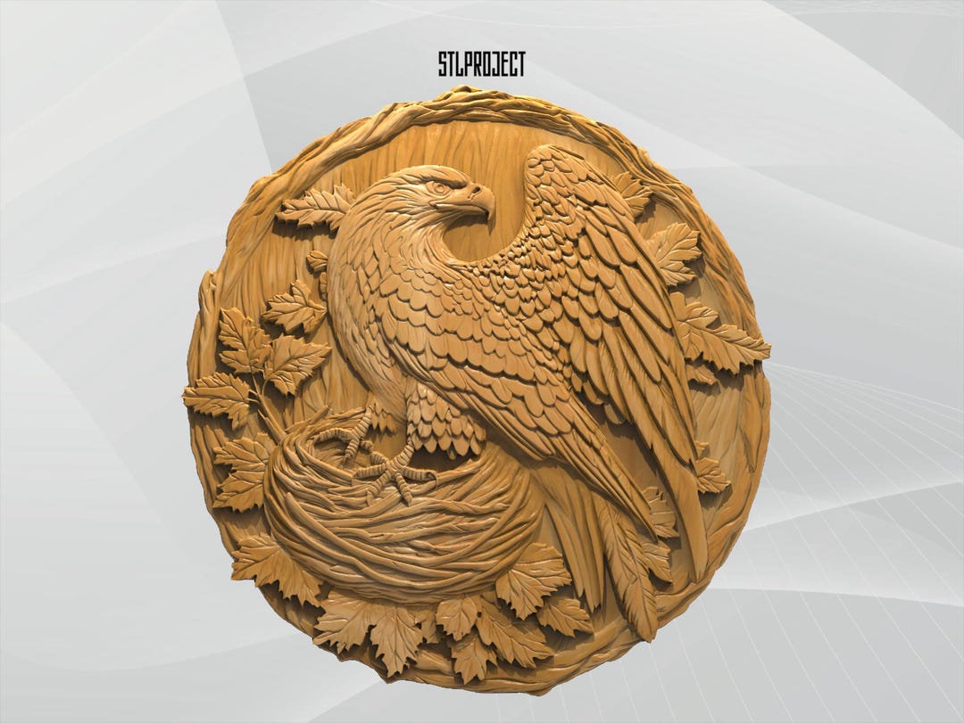 Eagle Nest STL for CNC | CNC Router | 3D Print | Wood Carving | Depth ...