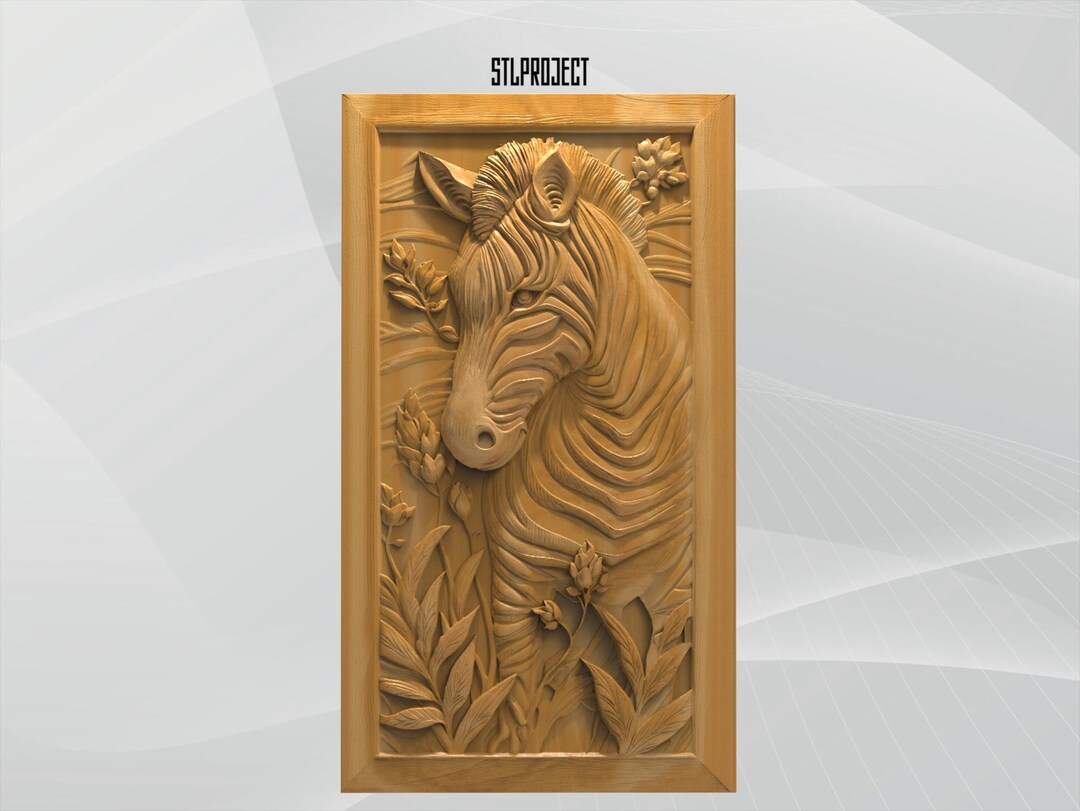 Zebra STL for CNC | CNC Router | 3D Print | Wood Carving | Depth Map ...